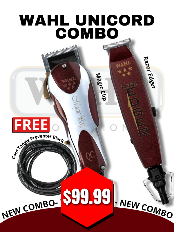 Wahl Unicord Combo (Magic Clip & Razor Edger) with Cord Tangle Prevent ...