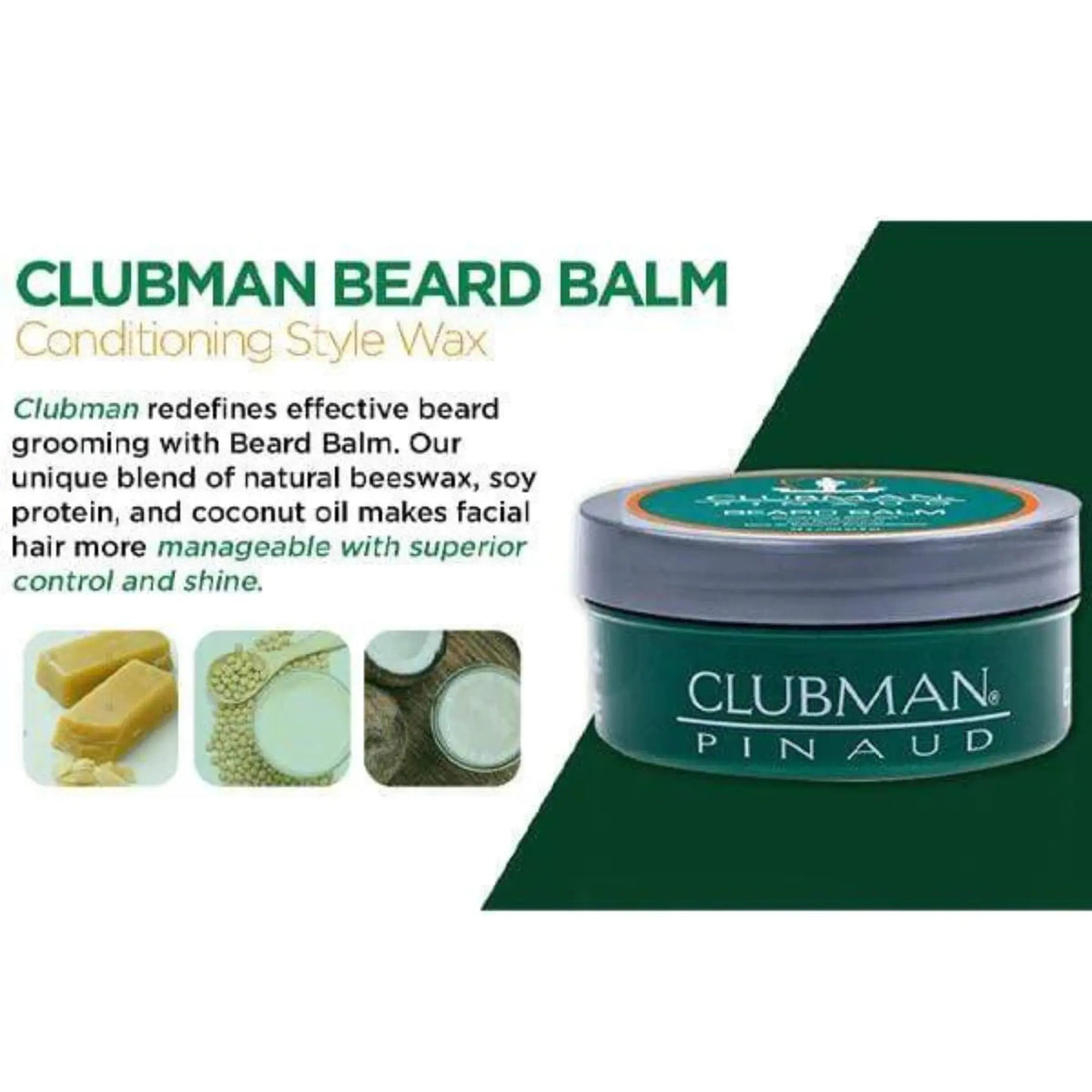 Clubman Pinaud Beard Balm: Natural Hold & Fresh Scent — Vip Barber Supply
